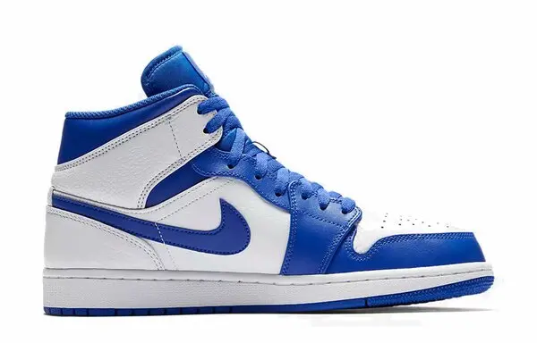 JORDAN 1 Mid Sneakers - White/hyper Royal-white