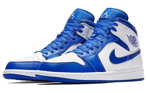 JORDAN 1 Mid Sneakers - White/hyper Royal-white