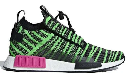 Adidas Nmd Ts1 Primeknit Sneakers - Core Black/shock Lime/grey Five
