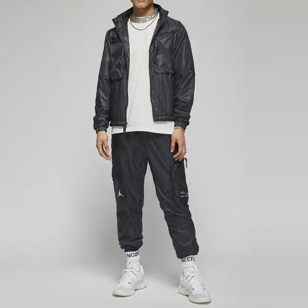 JORDAN Solid Color Logo Printing Casual Pants/trousers Black