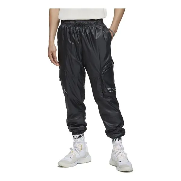 JORDAN Solid Color Logo Printing Casual Pants/trousers Black