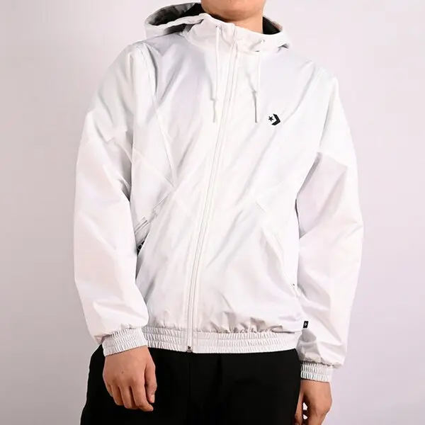 CONVERSE Hooded Drawstring Zipper Pocket Jacket