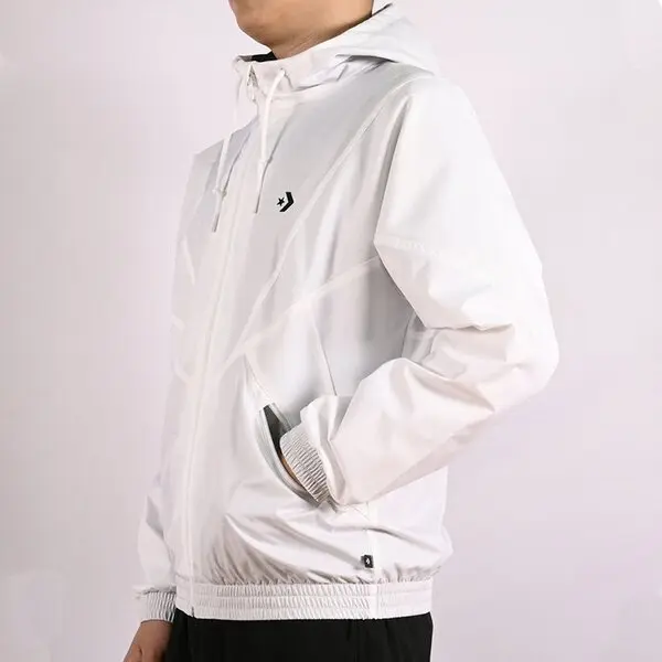 CONVERSE Hooded Drawstring Zipper Pocket Jacket