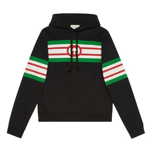 Gucci Interlocking G Print Hoodie - Black