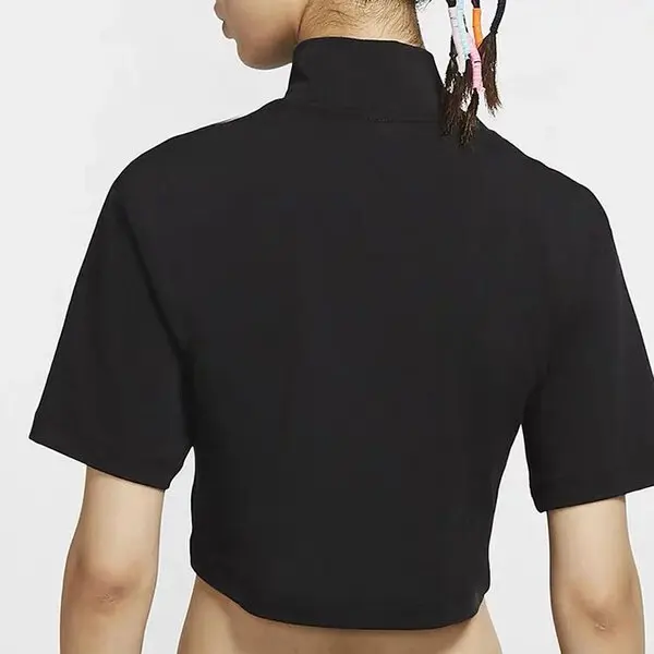 Nike Swoosh Cropped Zip-up Short Sleeve Top