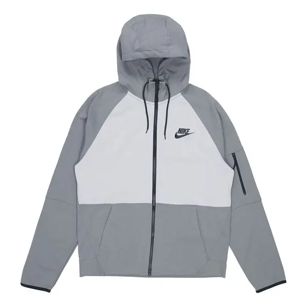 Nike Tech-pack Zipper Drawstring Hood Casual Jacket Gray - Grey