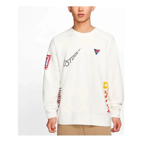 Nike Graffiti Print Crewneck Pullover - White