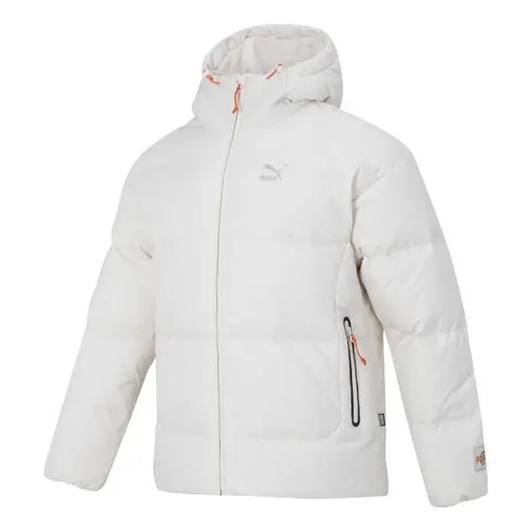 PUMA Verde Scarpe Replicat Hooded Down Jacket - White