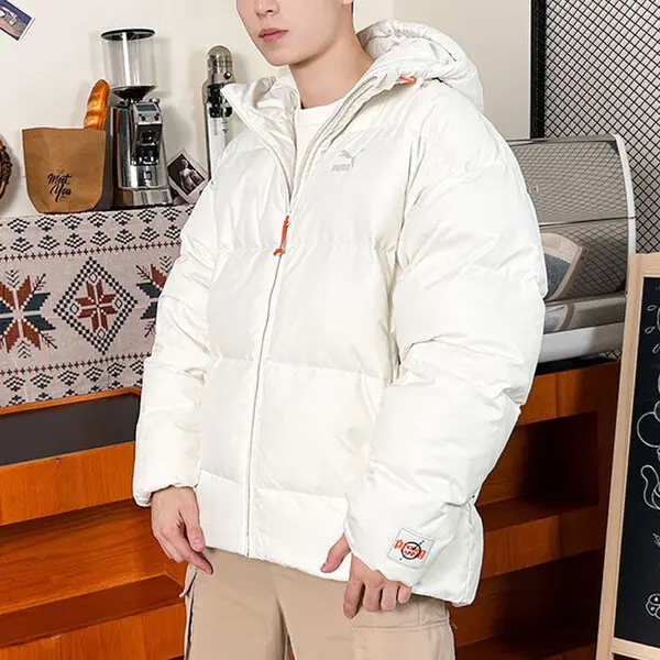 PUMA Verde Scarpe Replicat Hooded Down Jacket - White