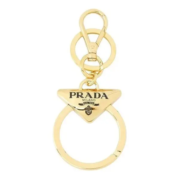 Prada Fw24 Logo Keyring - Gold