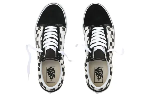VANS Checkerboard Lace-up Sneakers - Black/white