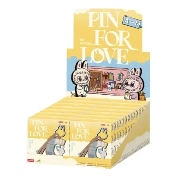 POP MART The Monsters Labubu Pin For Love Letter Pendant Sealed Case - Multi-color