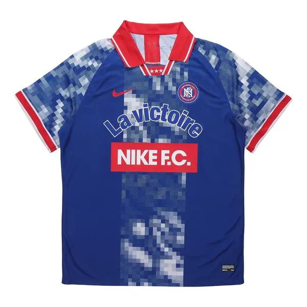 Nike Fc La Victoire Short Sleeve Polo Shirt - Blue