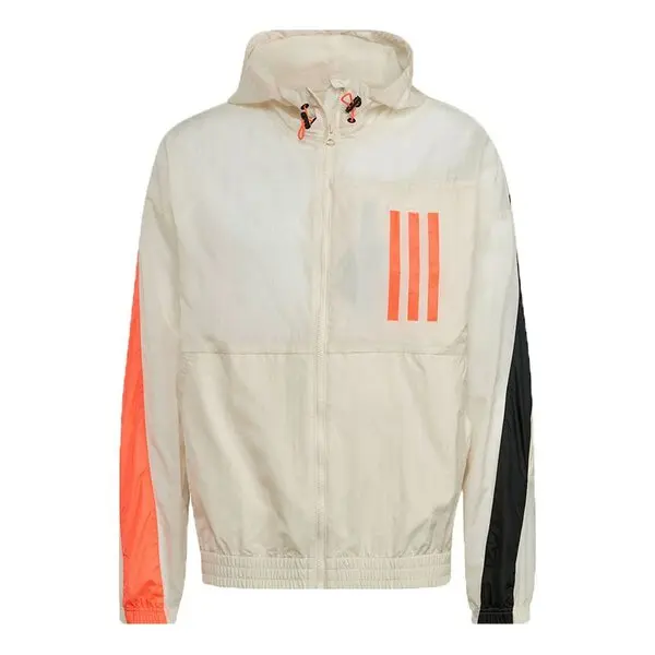 Adidas Wnd Mo Ther Hooded Casual Sports Jacket - Creamy