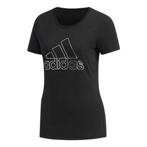 Adidas Short Sleeve T-shirt With Graphic Logo - Black