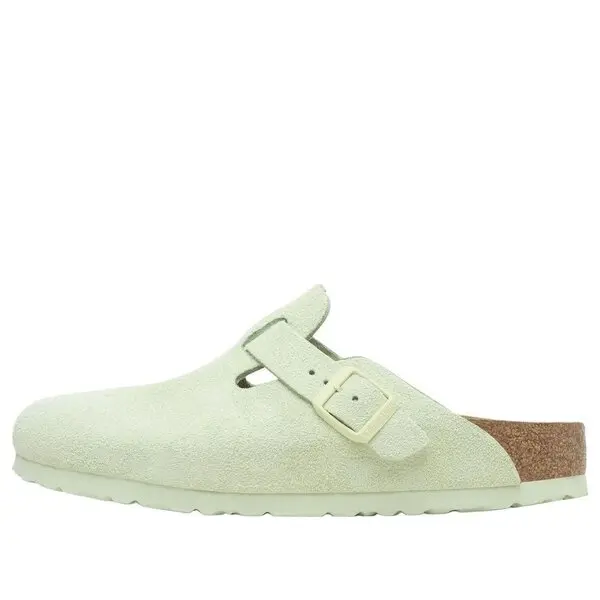 BIRKENSTOCK Boston Soft Footbed Suede Leather Sandals - Green