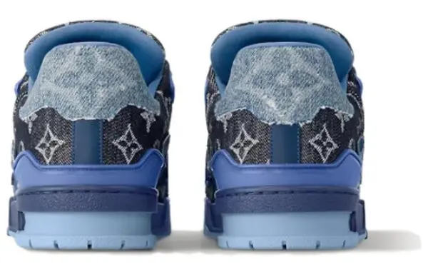 LOUIS VUITTON Trainers Blue Black Denim Monogram - Blue/black