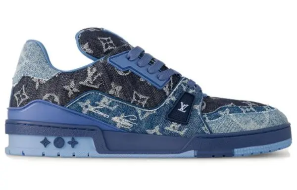 LOUIS VUITTON Trainers Blue Black Denim Monogram