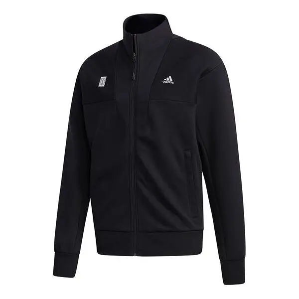 Adidas Stand Collar Logo Track Jacket - Black