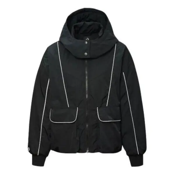 CONVERSE Quilted Down Jacket With Hood - Black