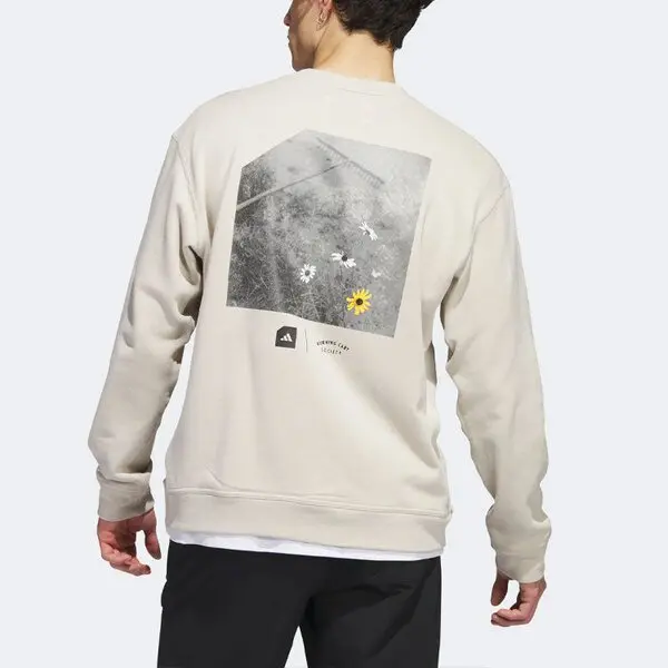 Adidas Adicross X Burning Cart Layer Crew Golf Sweatshirt 'beige