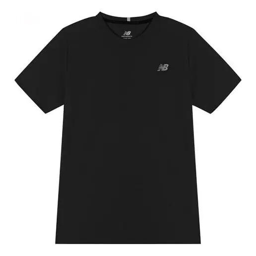 NEW BALANCE Logo Alphabet Printing Sports Round Neck - Black