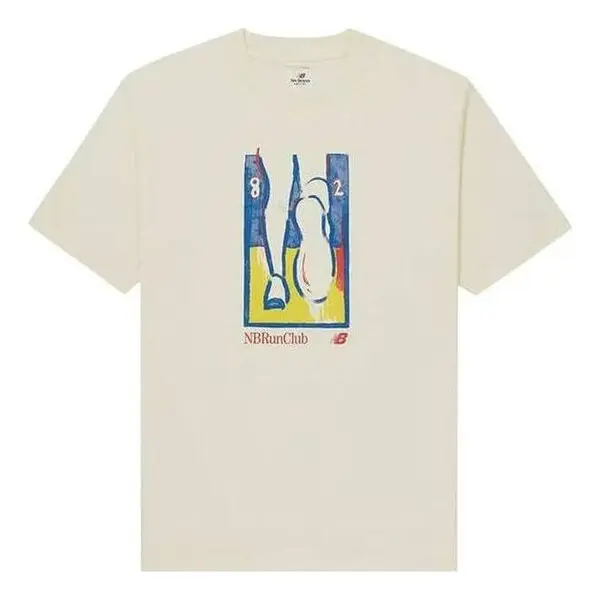 NEW BALANCE Made In Usa 1982 Run Club T-shirt Asia Sizing 'dawn Glow - Beige