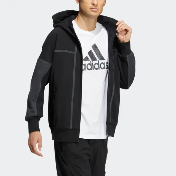 Adidas Full-zip Hoodie With Logo Detailing