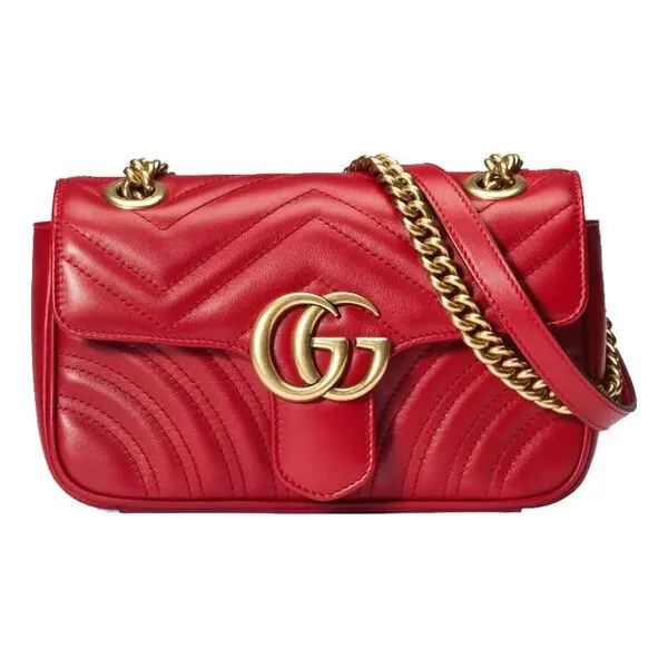 Gucci Gg Marmont Mini Shoulder Bag - Red