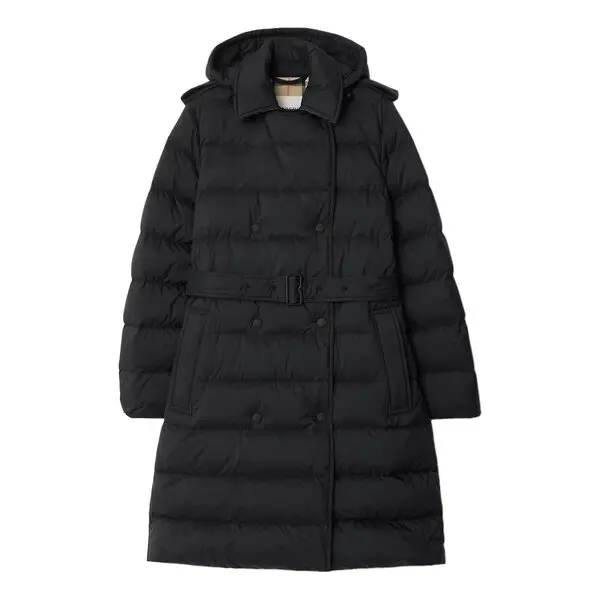 Burberry Mid-length Hooded Puffer Coat - Black