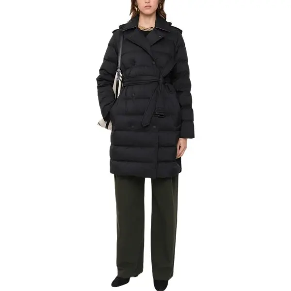 Burberry Mid-length Hooded Puffer Coat - Black