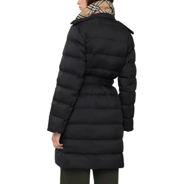 Burberry Mid-length Hooded Puffer Coat - Black