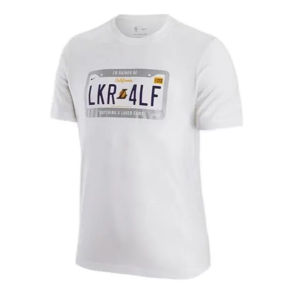 Nike Front Logo Short Sleeves Tee 'white Lakers License - Default Colorway