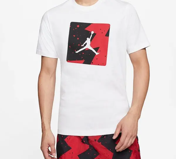 JORDAN Air Poolside Chest Printing Short Sleeve Tee - White