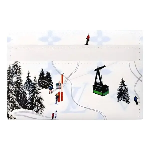 LOUIS VUITTON Ski Double Card Case - White