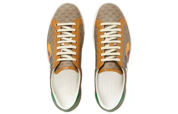 Gucci Disney X Ace Low Top Sneakers With Mickey Mouse Graphic - Brown
