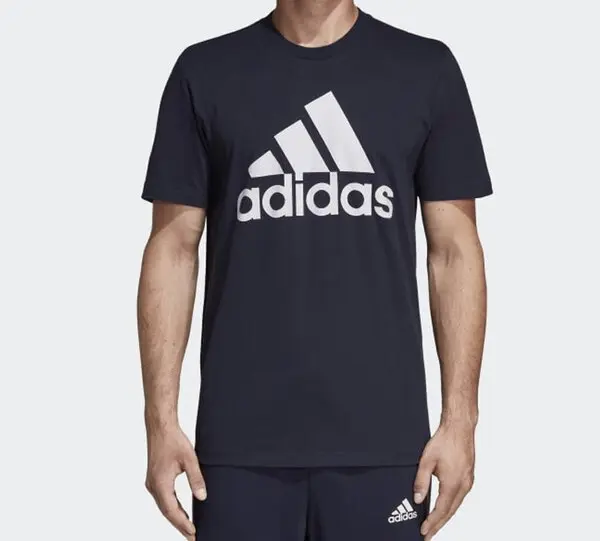 Adidas Large Logo Round Neck Short Sleeve Blue