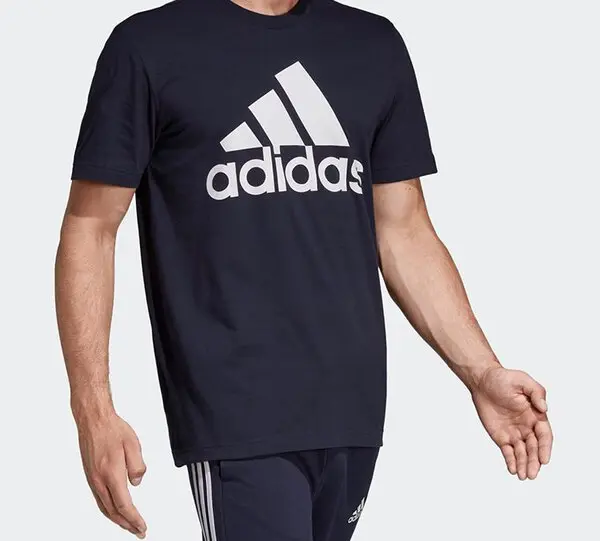 Adidas Large Logo Round Neck Short Sleeve Blue