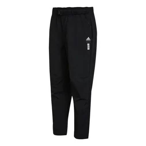 Adidas Wj Pnt Solid Color Logo Elastic Woven Sports Pants/trousers/joggers Black - Multi-color