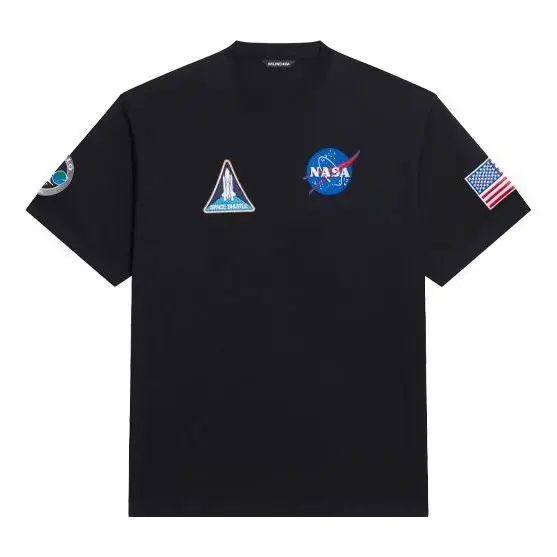 Balenciaga X Nasa Crossover Space Retro Short Sleeve Tee - Black