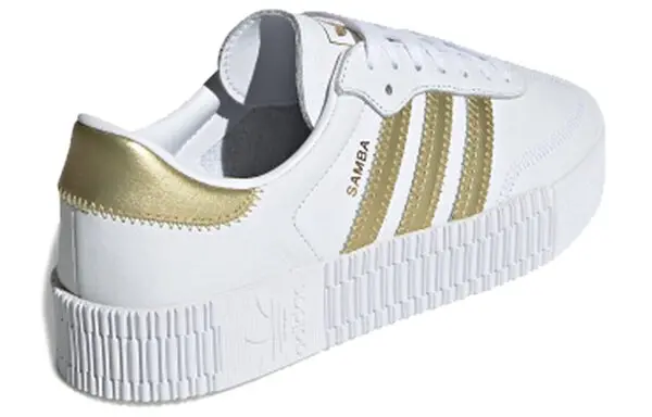 Adidas Sambarose Sneakers In Metallic Gold - White