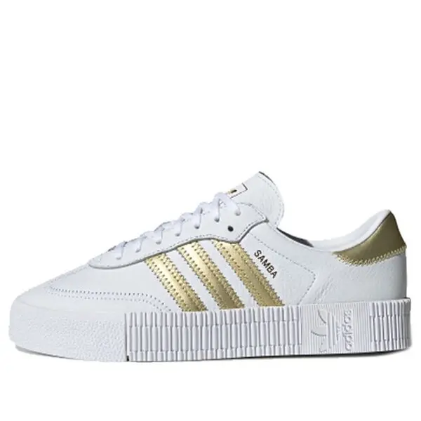 Adidas Sambarose Sneakers In Metallic Gold - White