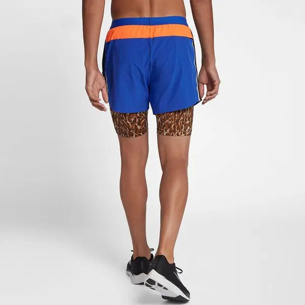 Nike Dri-fit Reflective Running Shorts With Animal Print Liner