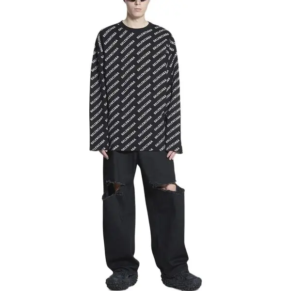 Balenciaga All Over Logo Crewneck Sweater