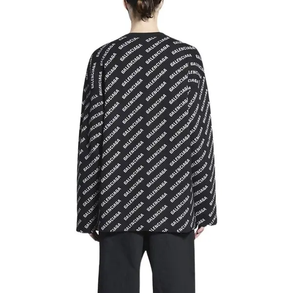 Balenciaga All Over Logo Crewneck Sweater