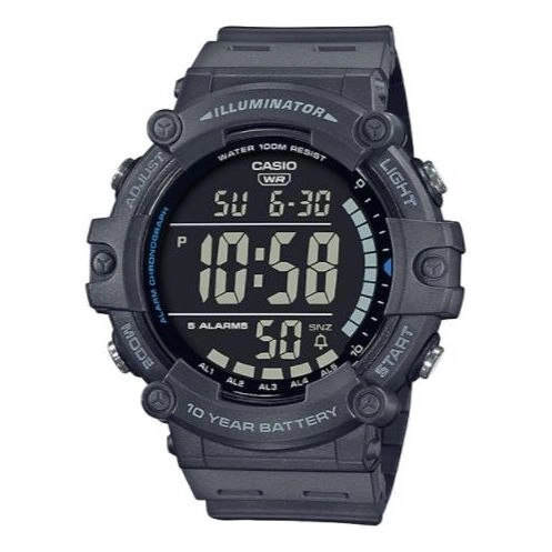 Casio Digital Watch With Illuminator And 10-year Battery - Black
