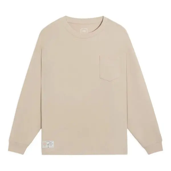 LI-NING Chinese Color Pocket Long Sleeve T-shirt - Light Brown