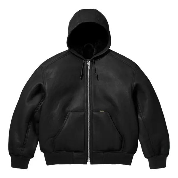 Supreme Fw25 X Schott Shearling Hooded Work Jacket