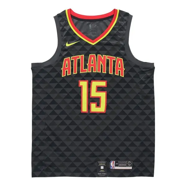 Nike Atlanta Hawks Vince Carter No. 15 Basketball Jersey - Black