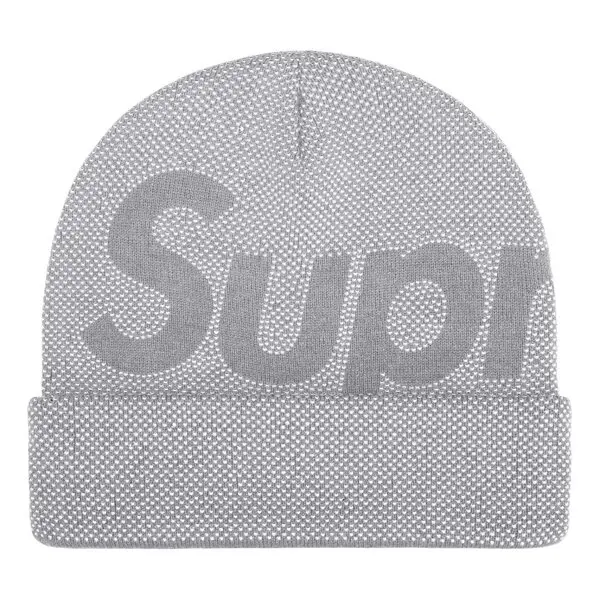 Supreme Fw25 Studded Knockout Big Logo Beanie - Heather Grey
